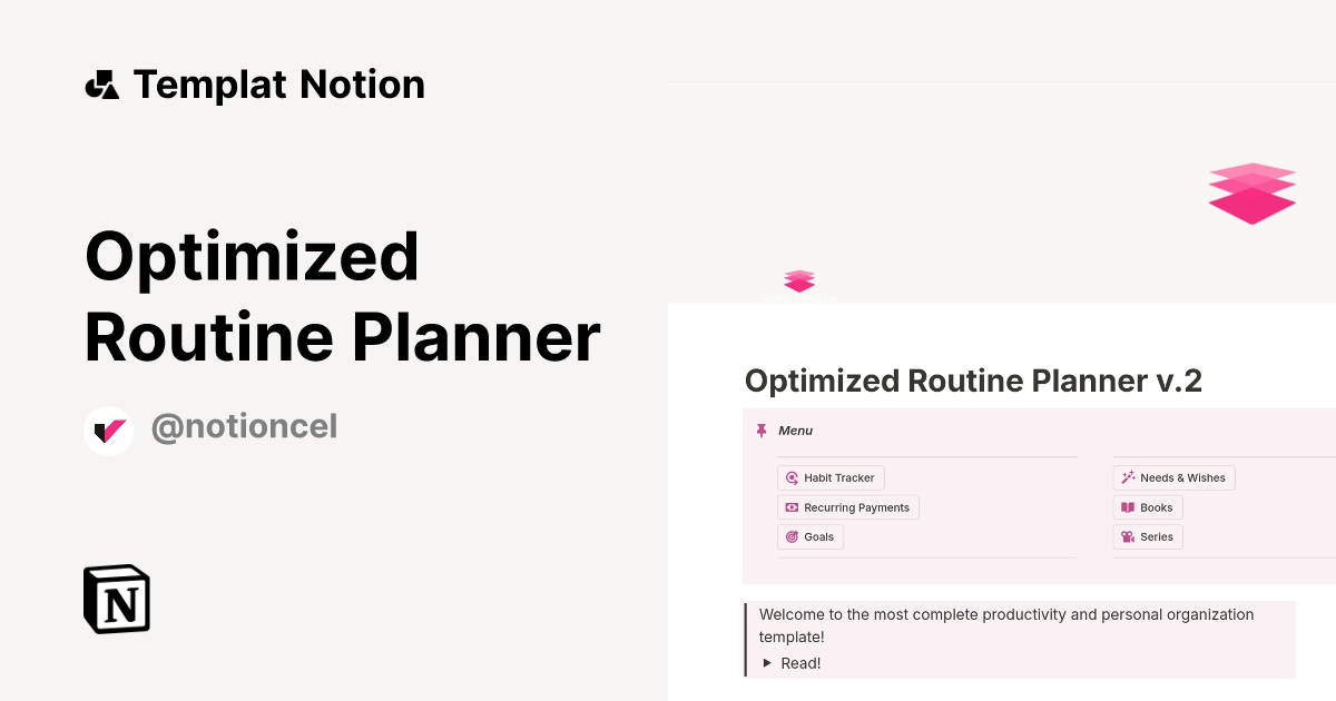 Templat Optimized Routine Planner | Notion Marketplace