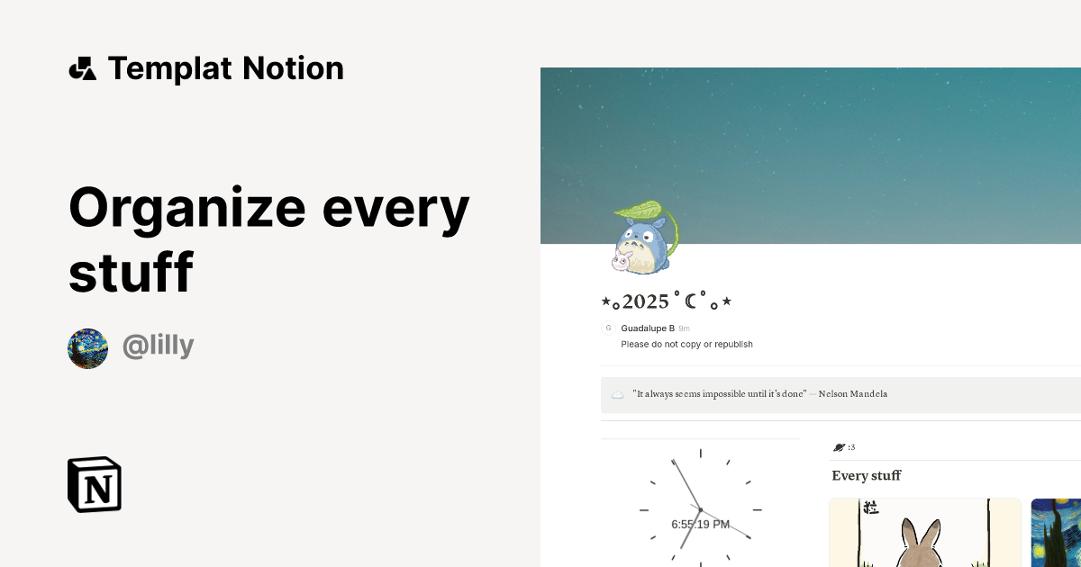 Templat Organize every stuff | Notion Marketplace