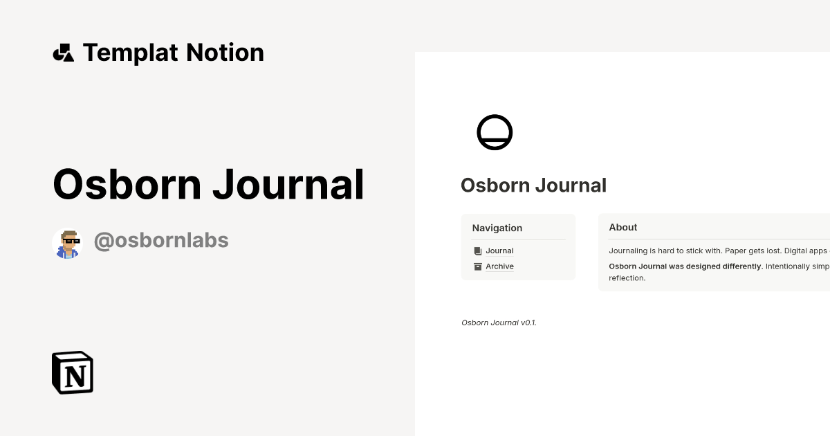 Osborn Journal Templat oleh Osborn | Notion Marketplace