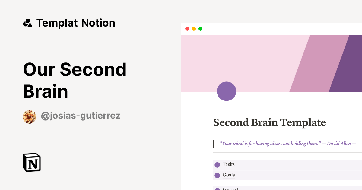 Our Second Brain Templat oleh Josias Gutierrez | Notion Marketplace