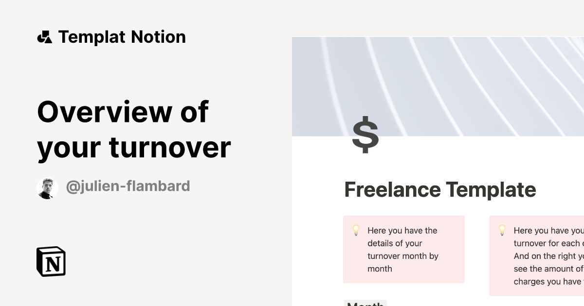 Templat Overview of your turnover | Notion Marketplace