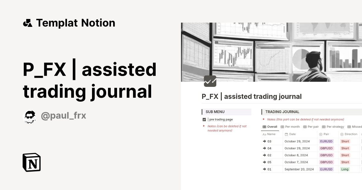 P_FX | assisted trading journal Templat oleh Paul FX | Notion Marketplace
