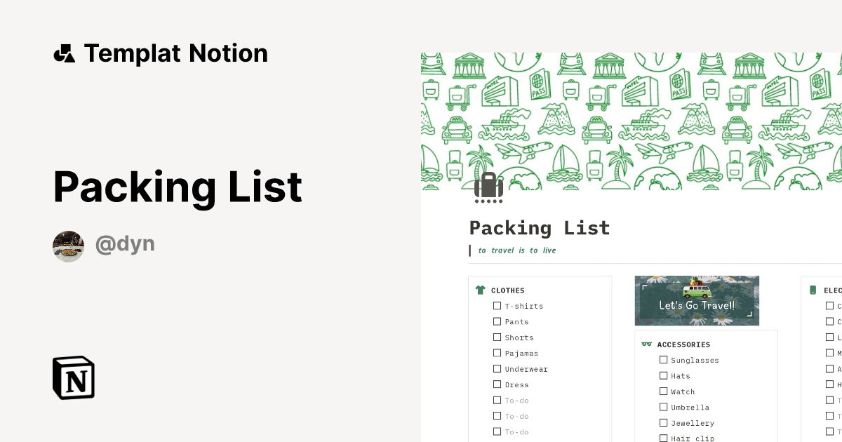 Templat Packing List | Notion Marketplace