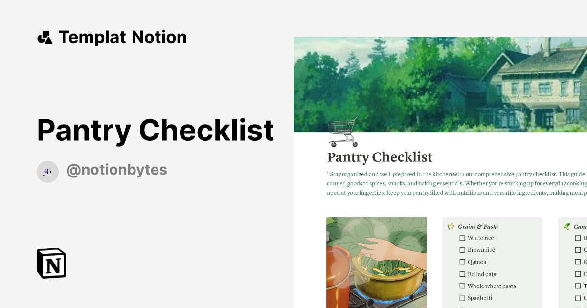 Pantry Checklist Templat oleh Notion Bytes | Notion Marketplace