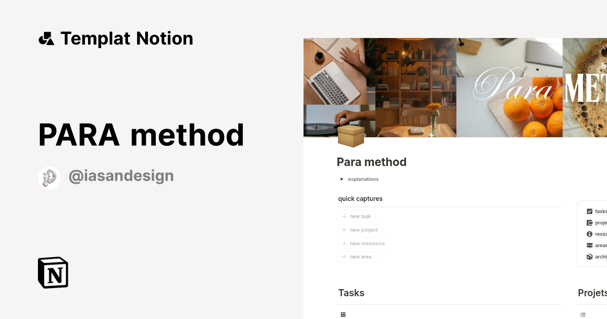 Templat PARA method | Notion Marketplace