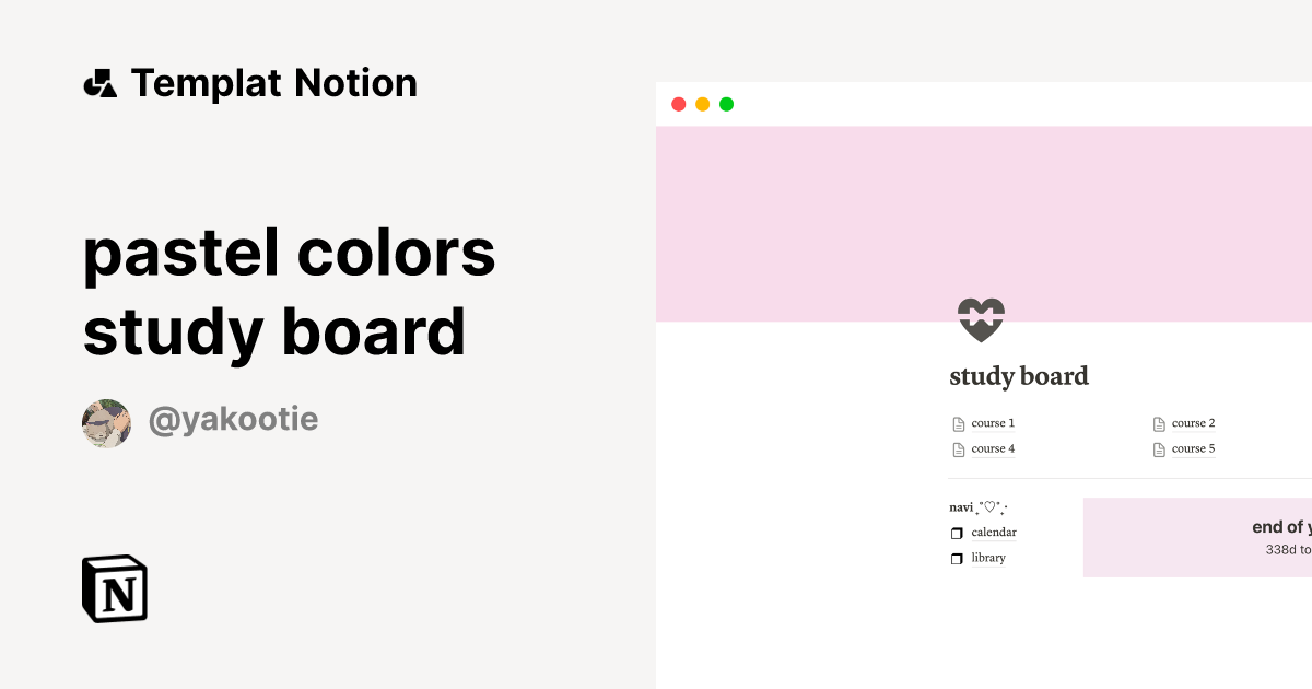 pastel colors study board Templat oleh rer | Notion Marketplace