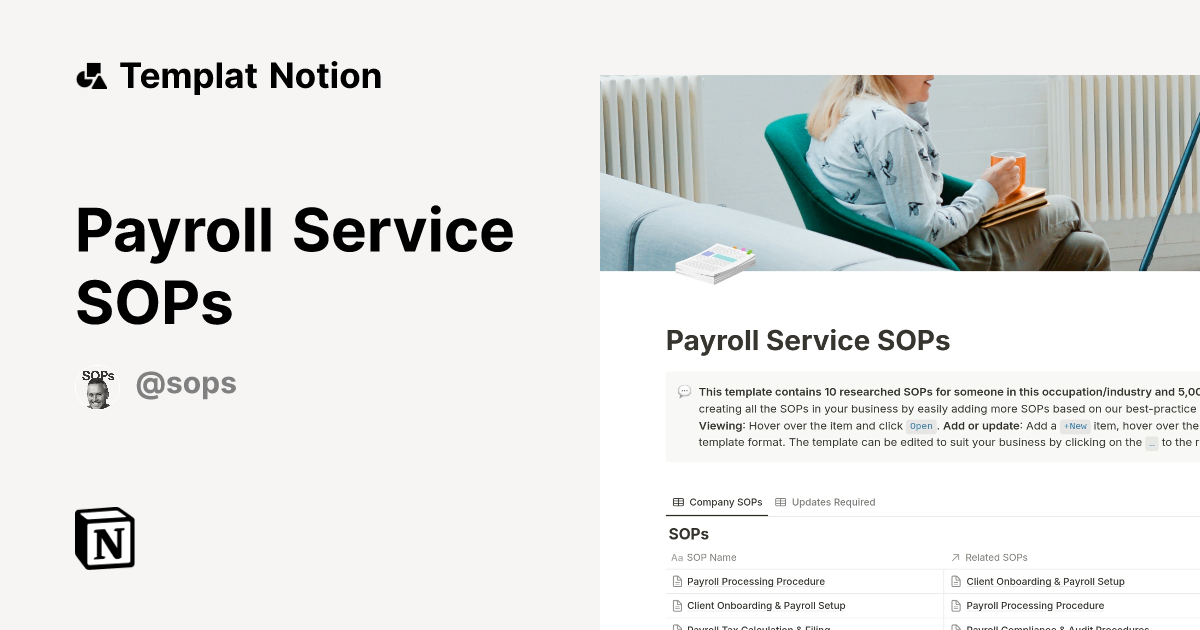 Payroll Service SOPs Templat oleh SOPs | Notion Marketplace