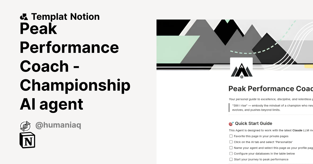 Templat Peak Performance Coach - Championship AI agent | Notion Marketplace