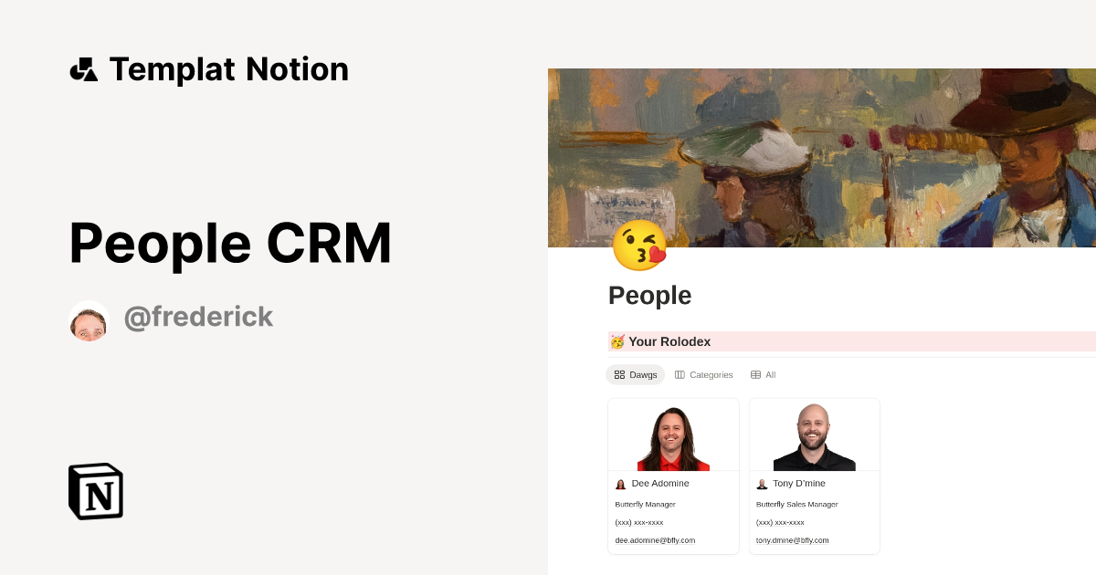 People Templat oleh Robbie Frederick | Notion Marketplace