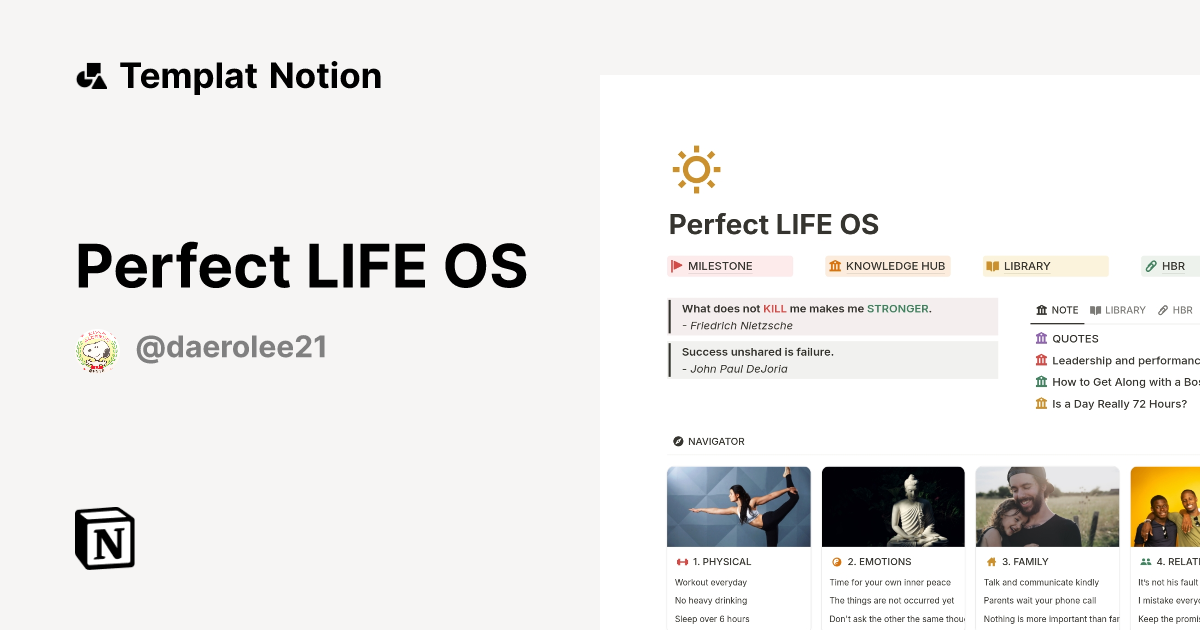 Perfect LIFE OS Templat oleh D. Lee | Notion Marketplace