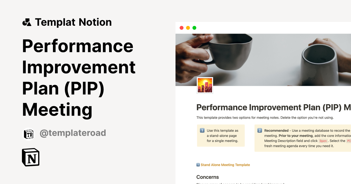 Performance Improvement Plan (PIP) Meeting Templat oleh Template Road ...