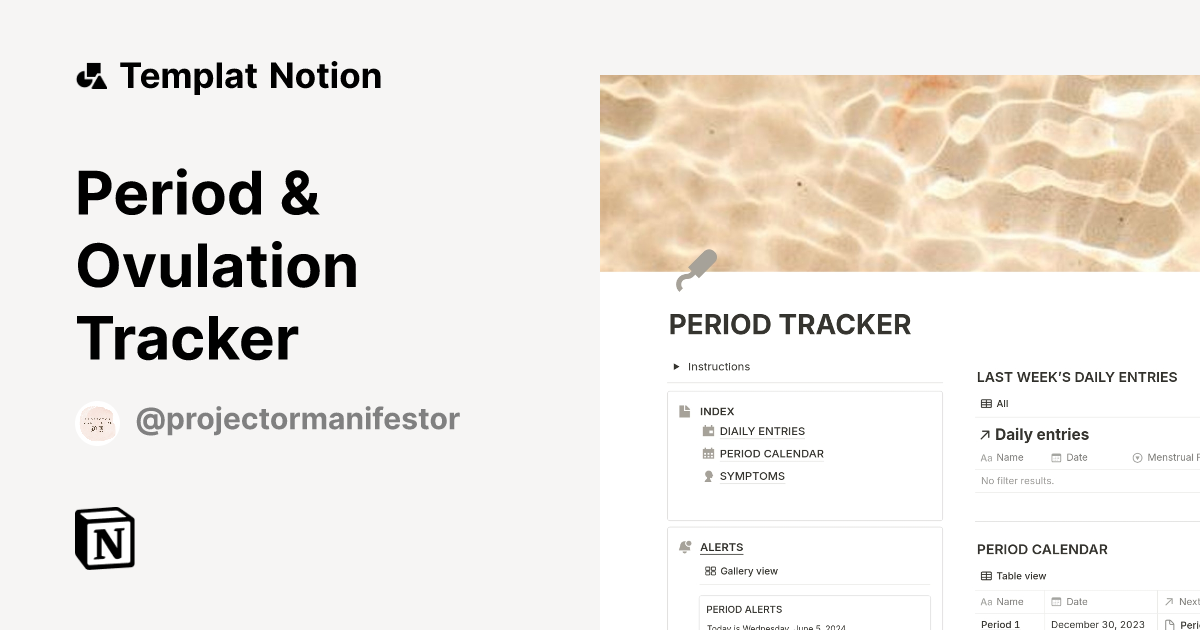 Templat Period & Ovulation Tracker | Notion Marketplace