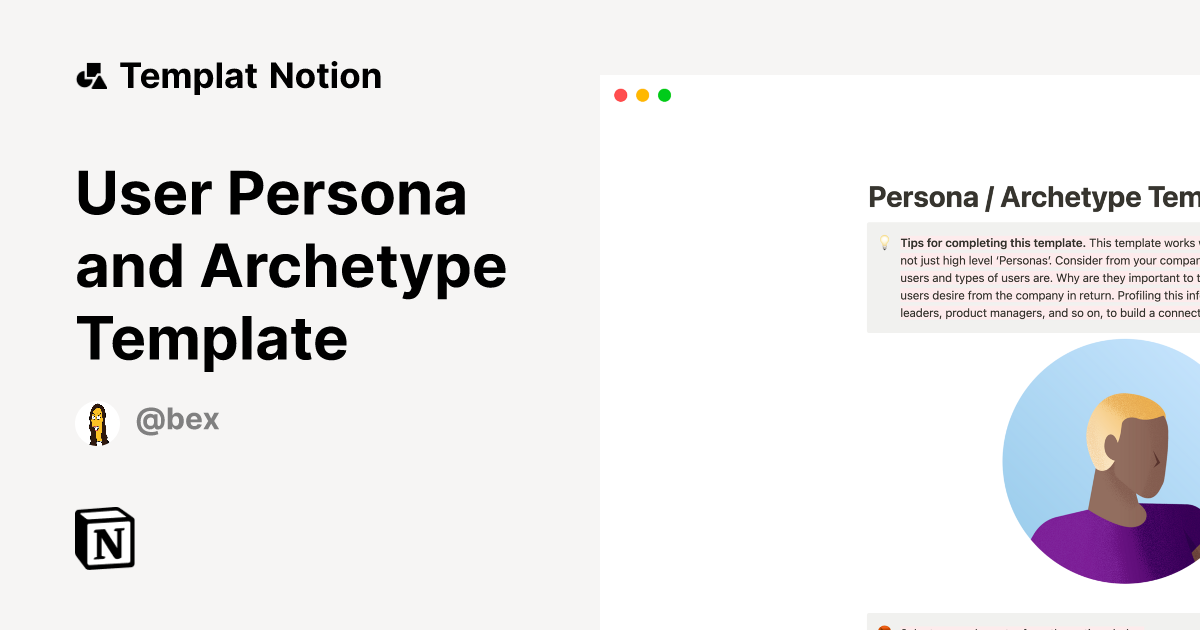User Persona and Archetype Template Templat oleh Bex Fuel | Notion ...