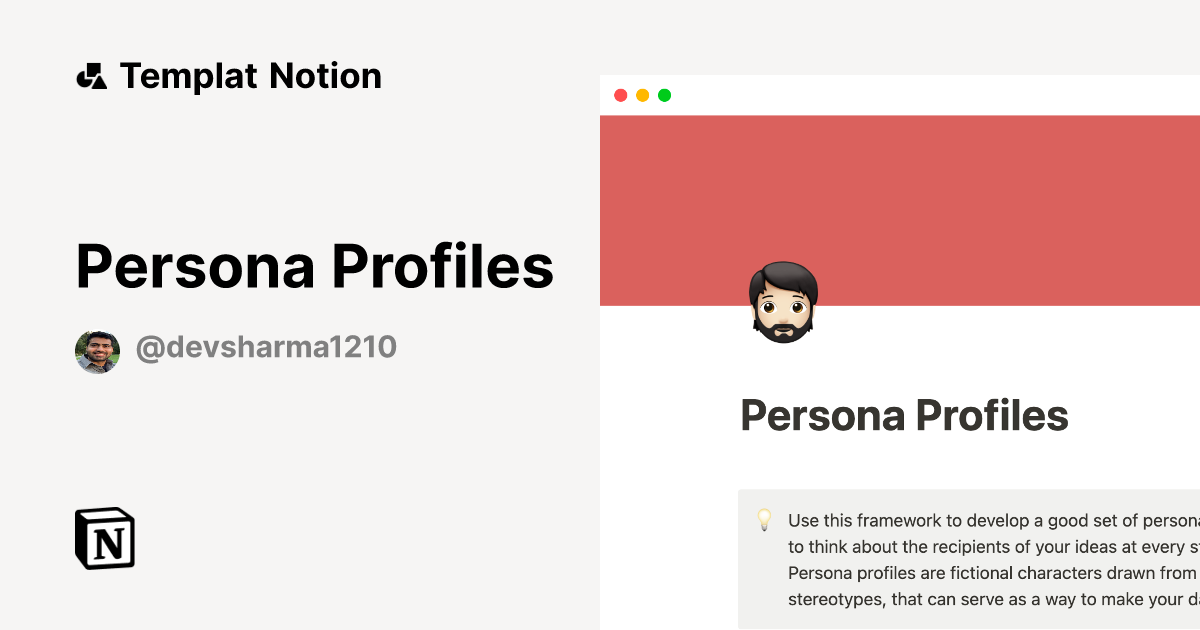 Persona Profiles Templat oleh Dev Sharma | Notion Marketplace