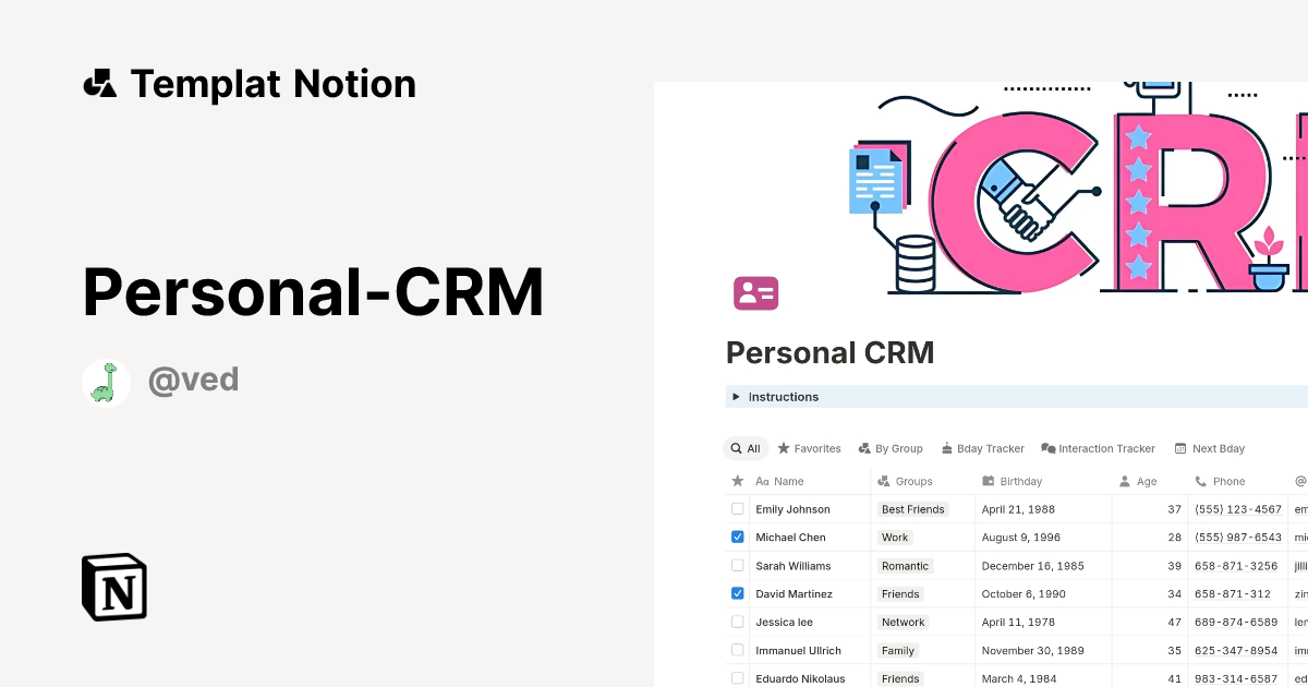 Templat Personal-CRM | Notion Marketplace