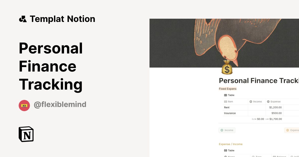 Templat Personal Finance Tracking | Notion Marketplace