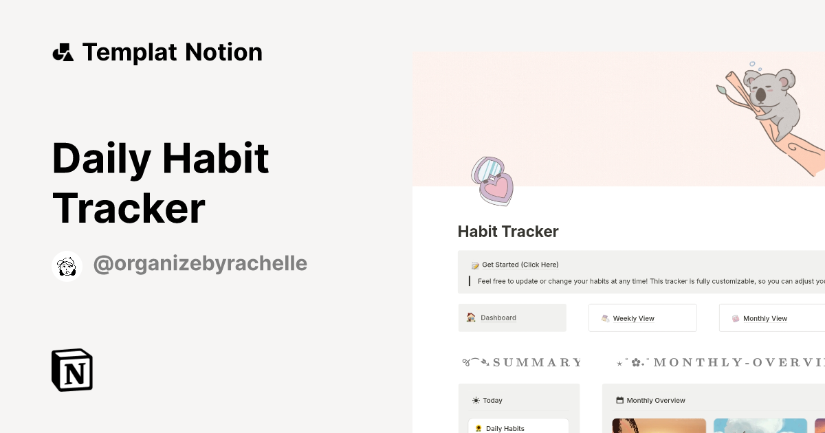 Templat Daily Habit Tracker | Notion Marketplace