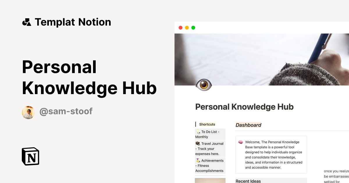Templat Personal Knowledge Hub | Notion Marketplace