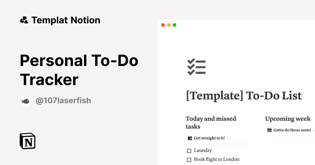 Templat Personal To-Do Tracker | Notion Marketplace