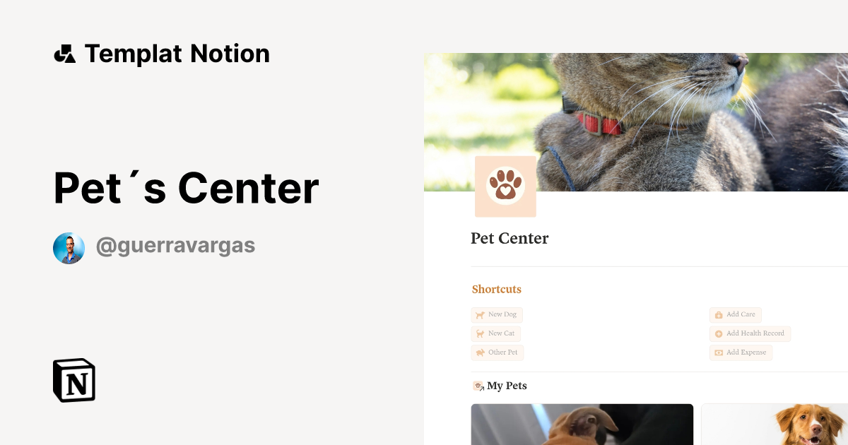 Templat Pet´s Center | Notion Marketplace