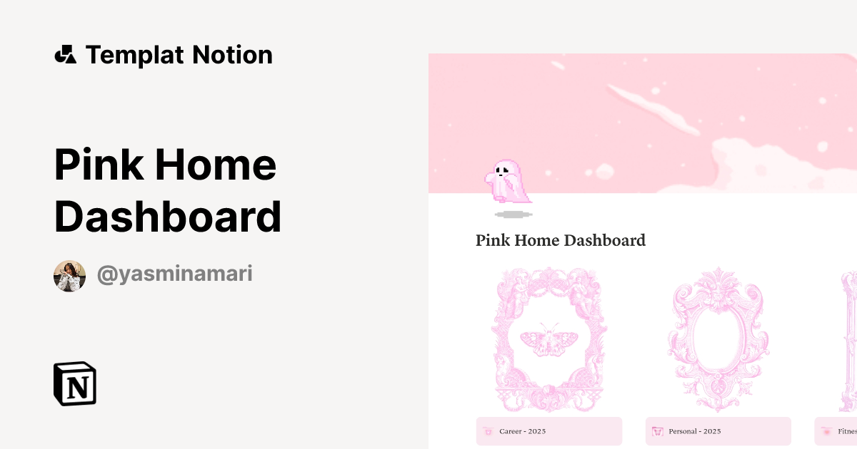 Templat Pink Home Dashboard | Notion Marketplace