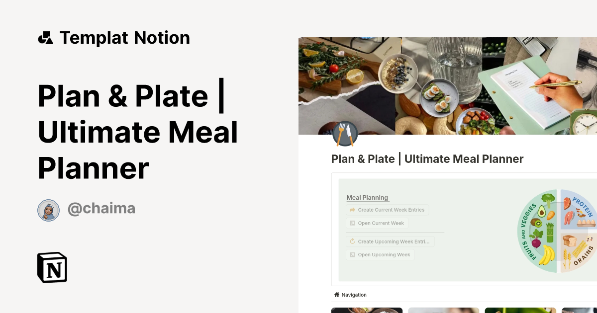 Templat Plan & Plate | Ultimate Meal Planner | Notion Marketplace