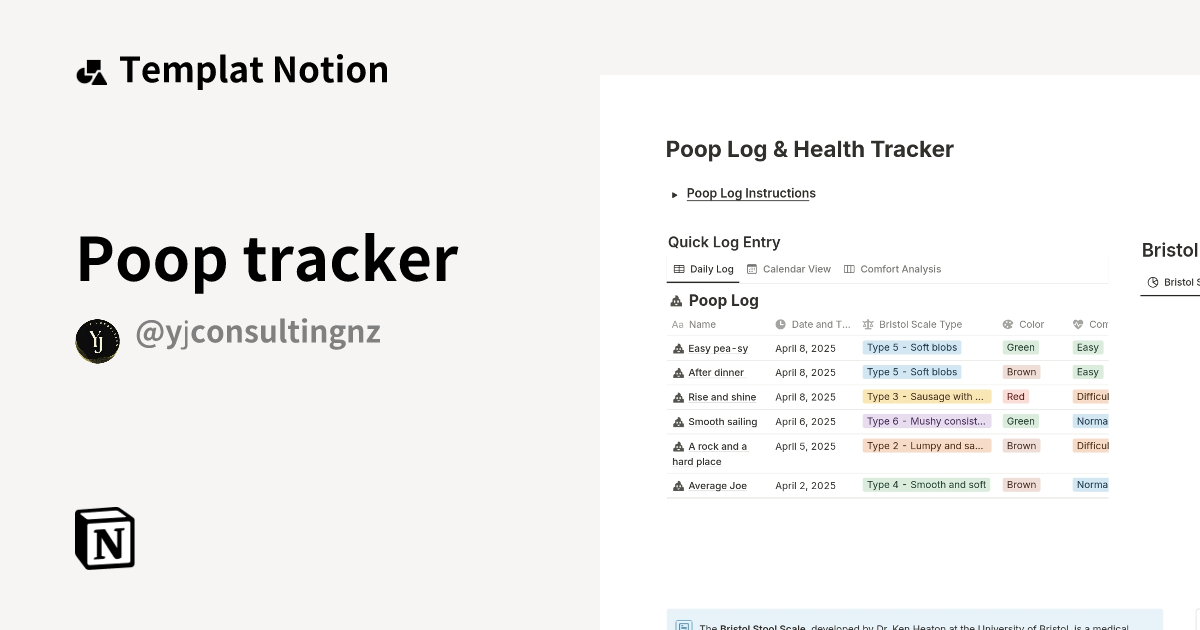Templat Poop tracker | Notion Marketplace