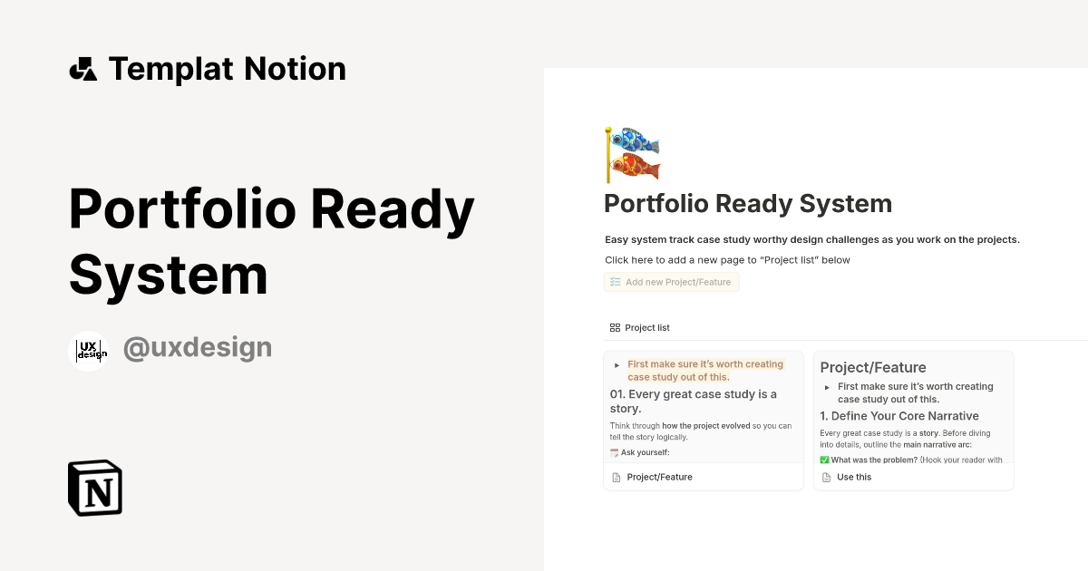 Templat Portfolio Ready System | Notion Marketplace