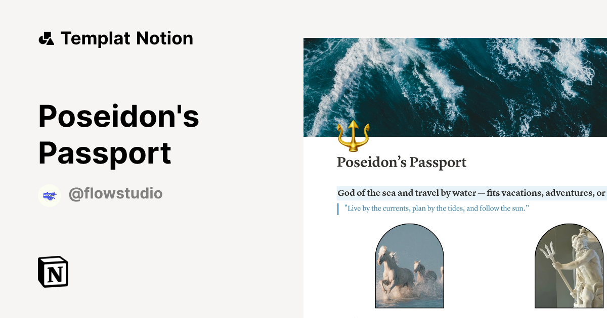 Poseidon's Passport Templat oleh flowstudio | Notion Marketplace