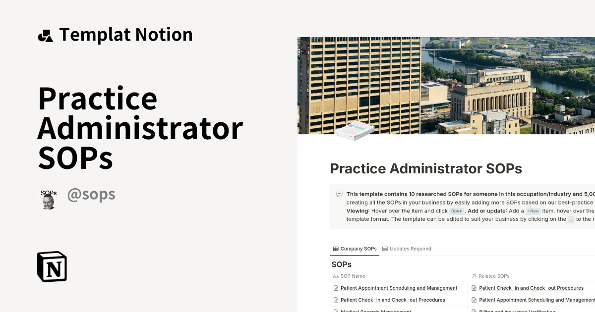 Templat Practice Administrator SOPs | Notion Marketplace