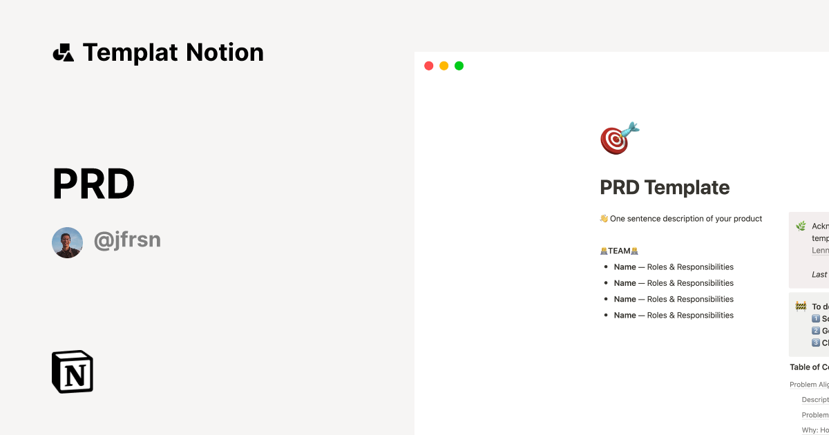 Templat PRD | Notion Marketplace