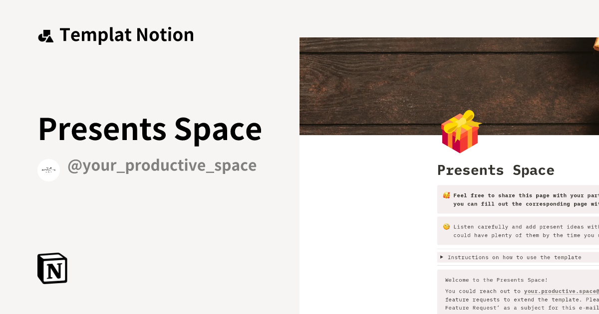 Templat Presents Space | Notion Marketplace