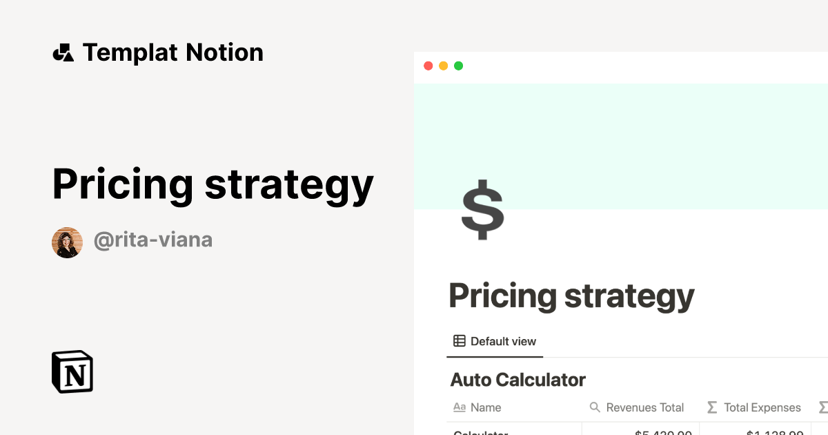 Templat Pricing strategy | Notion Marketplace