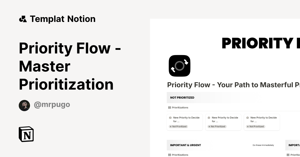 Priority Flow - Master Prioritization Templat oleh mrpugo | Notion Marketplace