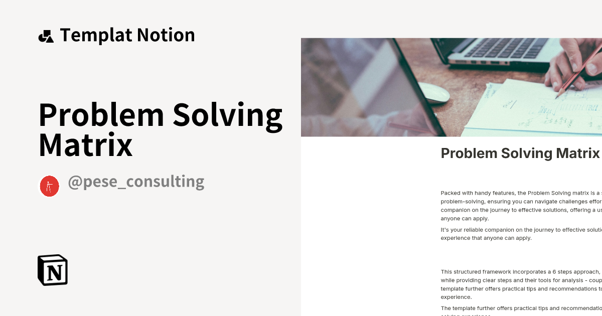 Templat Problem Solving Matrix | Notion Marketplace