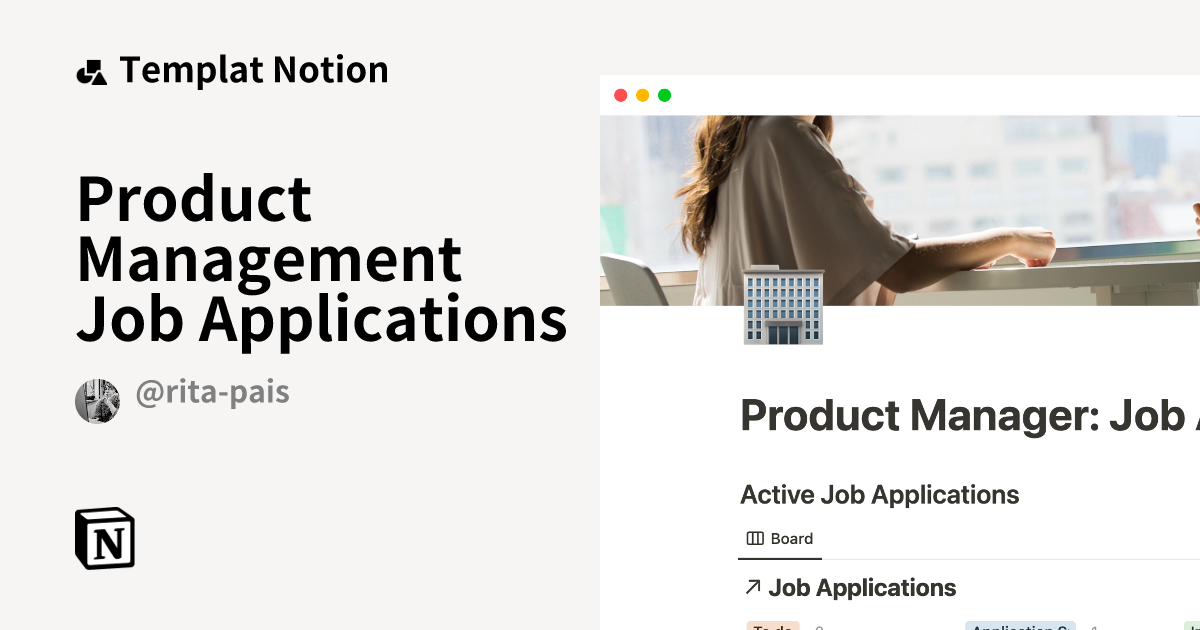 Templat Product Management Job Applications | Notion Marketplace