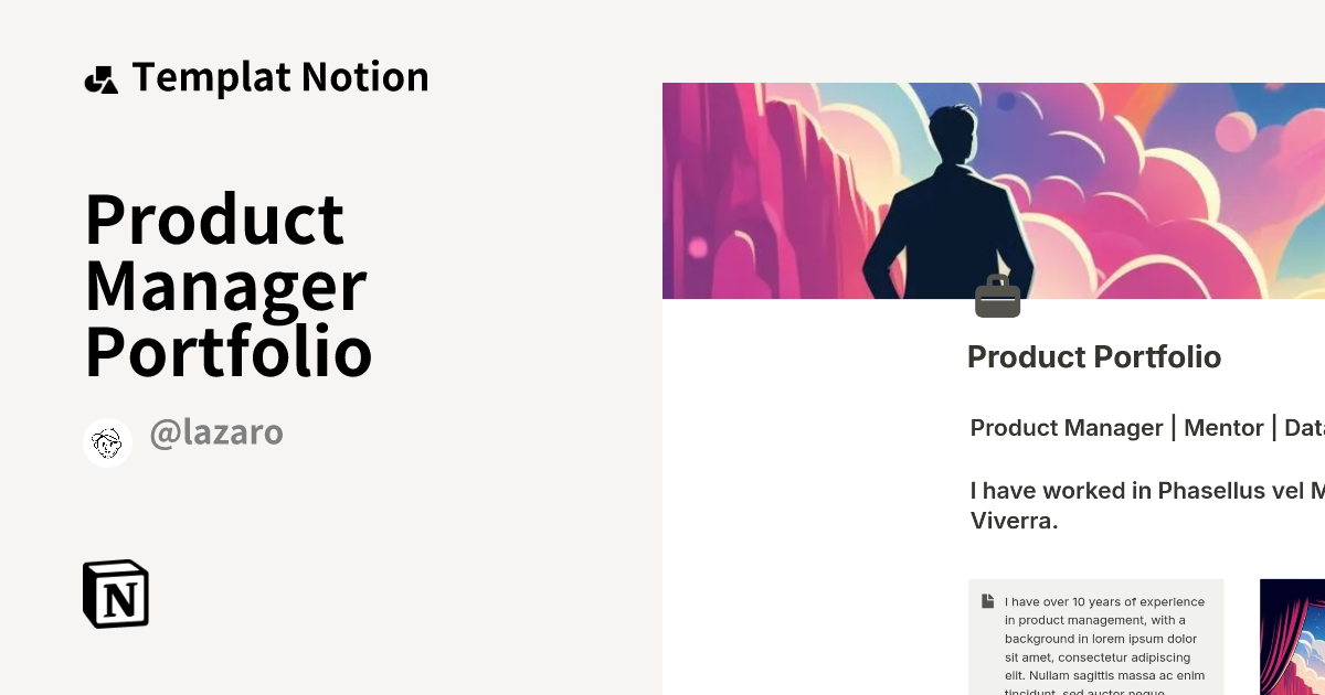 Templat Product Manager Portfolio | Notion Marketplace