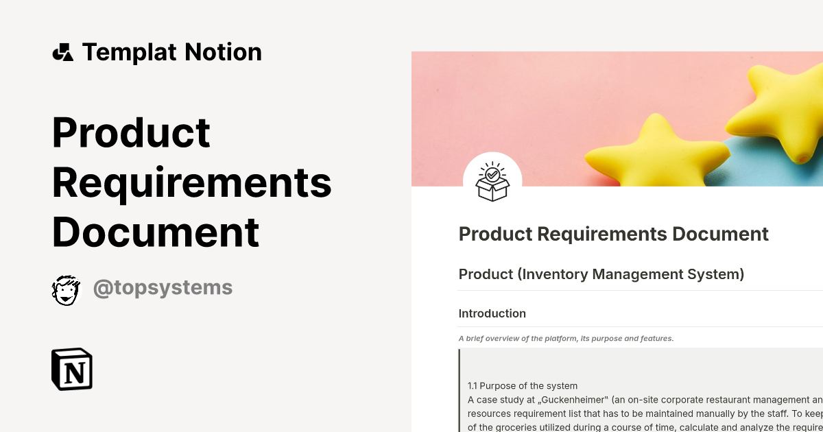 Templat Product Requirements Document | Notion Marketplace