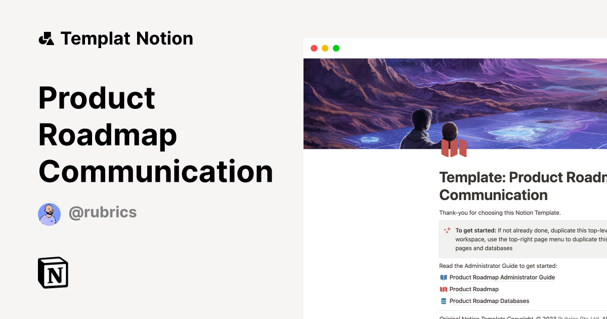 Product Roadmap Communication Templat oleh Rubrics | Notion Marketplace