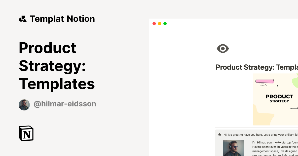 Product Strategy: Templates Templat oleh Hilmar Eidsson | Notion ...