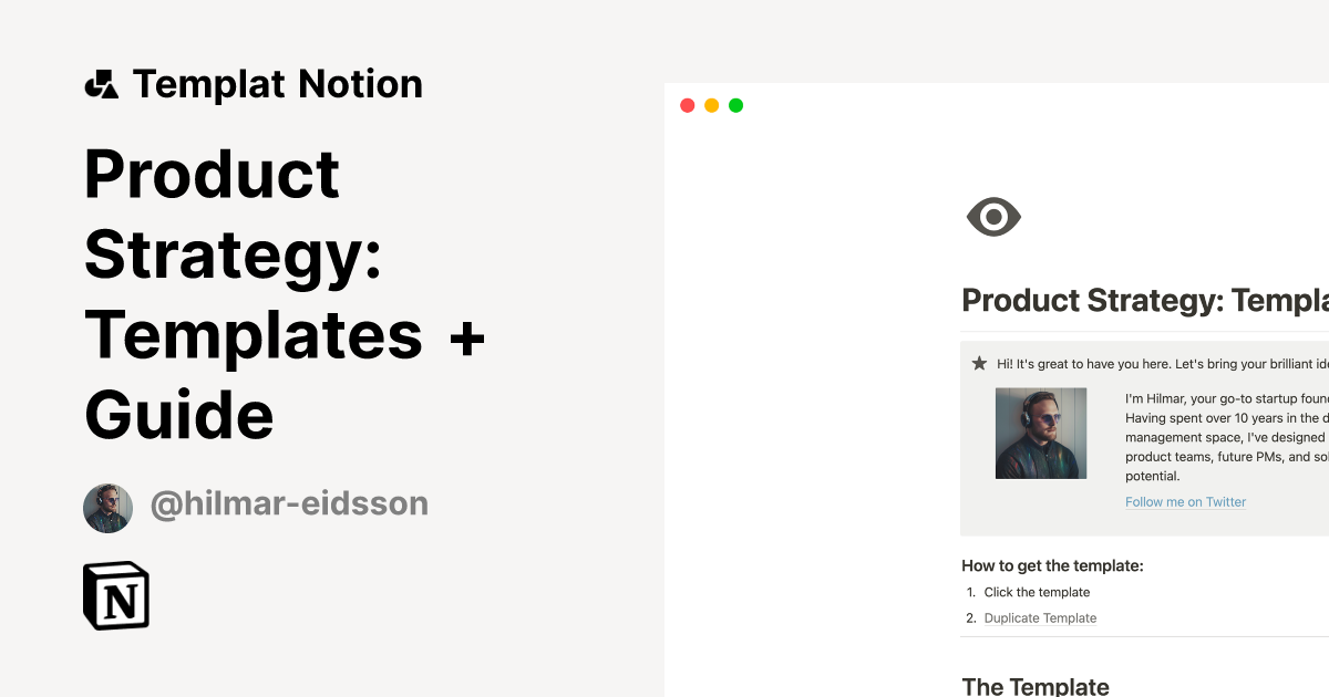 Product Strategy: Templates + Guide Templat oleh Hilmar Eidsson ...