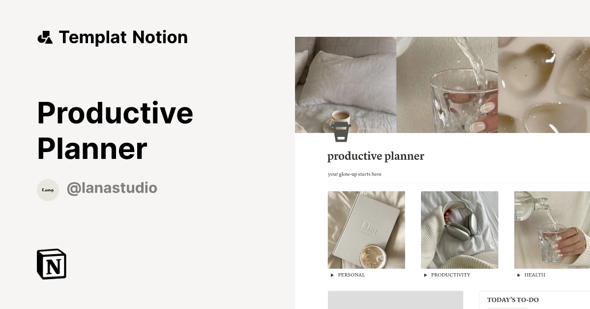 Productive Planner Templat oleh Lana Studio | Notion Marketplace