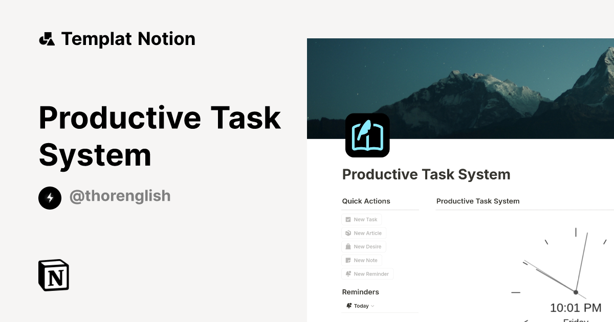 Templat Productive Task System | Notion Marketplace