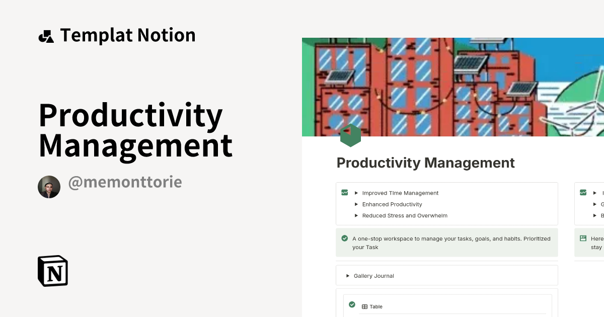 Productivity Management Templat oleh Shane Ramirez | Notion Marketplace