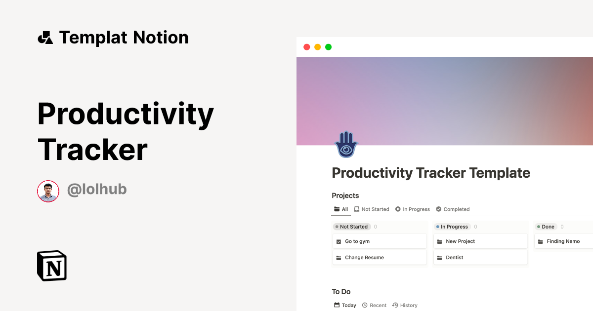 Templat Productivity Tracker | Notion Marketplace