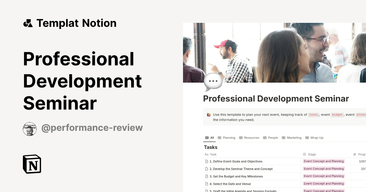 Templat Professional Development Seminar | Notion Marketplace