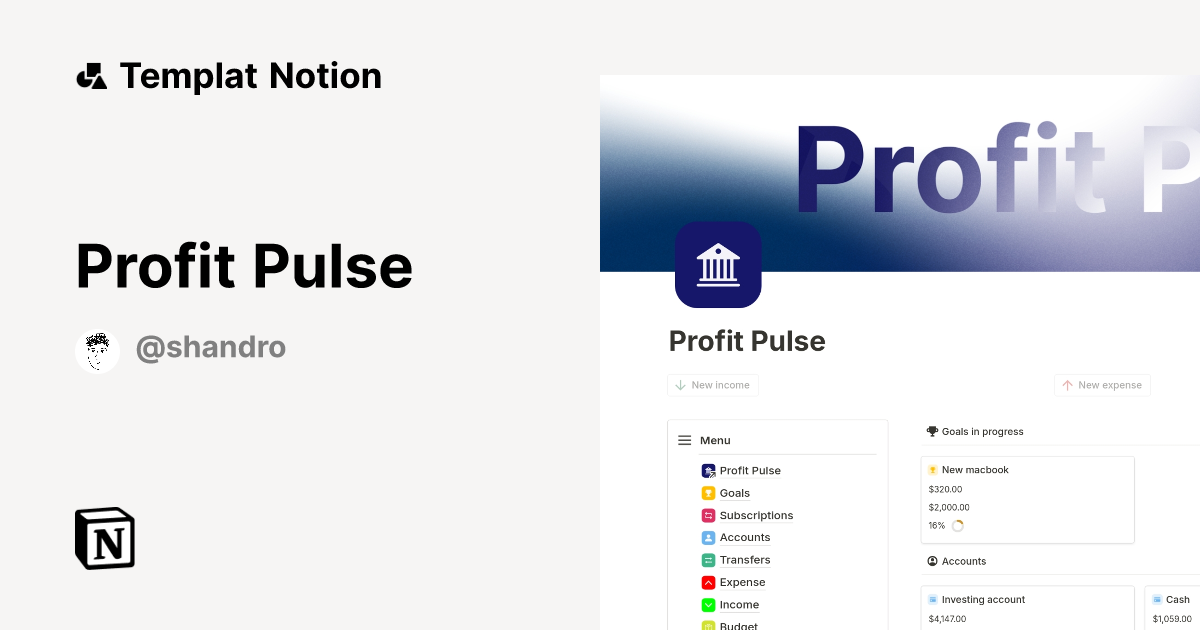 Templat Profit Pulse | Notion Marketplace