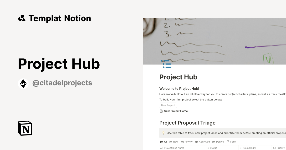 Templat Project Hub | Notion Marketplace