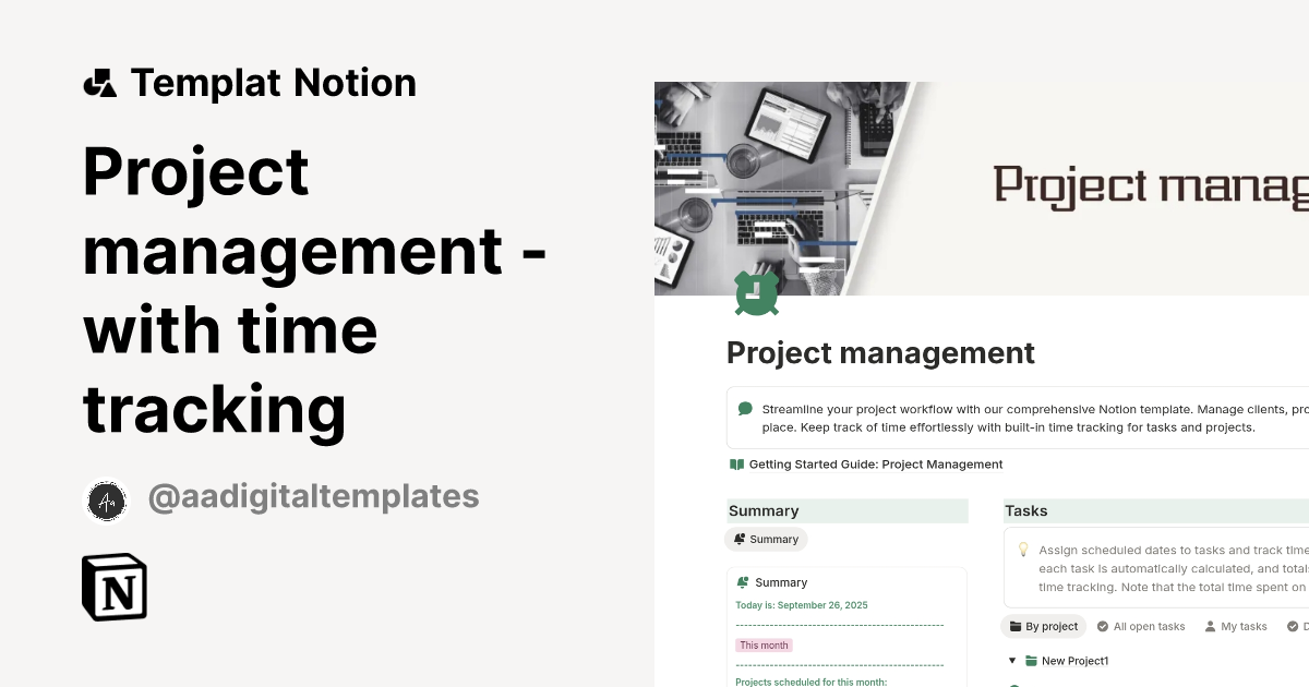 Project management - with time tracking Templat oleh AA Digital ...