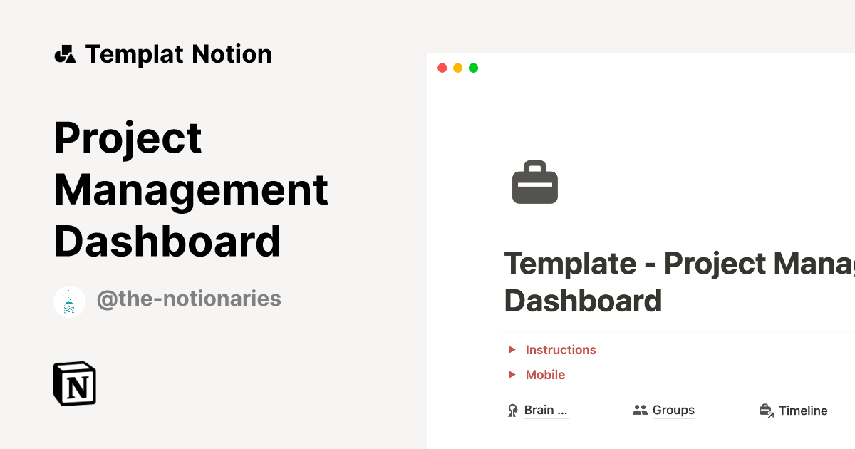 Templat Project Management Dashboard | Notion Marketplace
